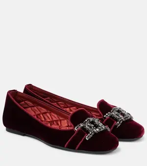 Jewel Tone Velvet Flats