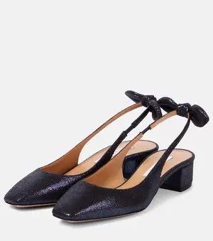 AQUAZZURA Very Bow 35 Slingback Pumps - Blue