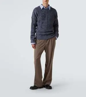 Our Legacy Popover Cable-knit Wool-blend Sweater - Blue