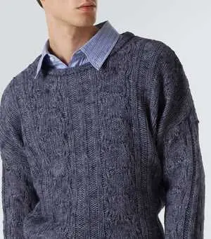 Our Legacy Popover Cable-knit Wool-blend Sweater - Blue