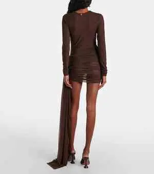 BANANHOT Aiden Ruched Minidress - Brown