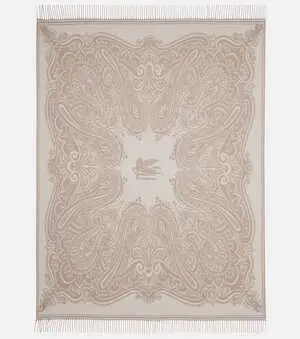 Etro Alocasia Fringed Wool Throw - Beige