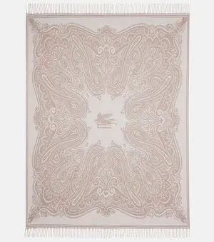 Etro Alocasia Fringed Wool Throw - Beige