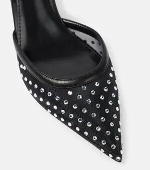 Paris Texas Lidia 70 Embellished Mesh Slingback Pumps