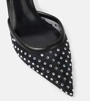 Paris Texas Lidia 70 Embellished Mesh Slingback Pumps
