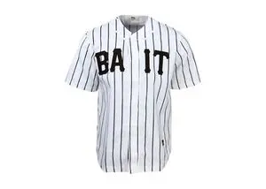 BAIT Sluggers Pinstripe Baseball Jersey - White/black