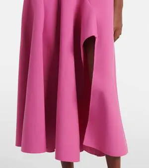 Oscar De La Renta Draped Wool-blend Midi Dress - Pink