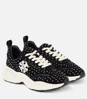 Tory Burch Good Luck Leather Sneakers - Black