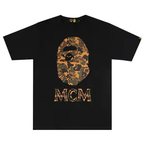 A BATHING APE X Mcm Camo Ape Head T-shirt - Black