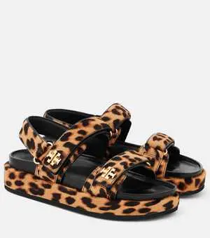 Tory Burch Kira Leopard-print Platform Sandals - Multicoloured