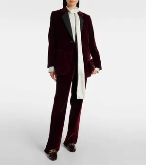 TOD'S Satin Jacquard Blouse With Scarf Detail