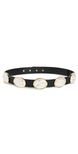 Lele Sadoughi Oval Pearl Station Belt