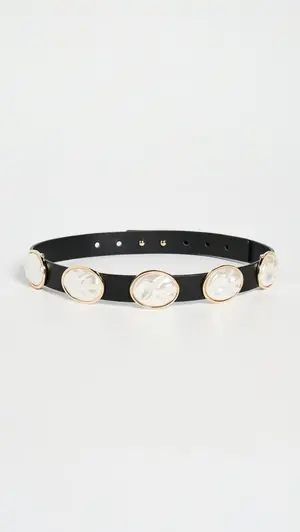 Lele Sadoughi Oval Pearl Station Belt