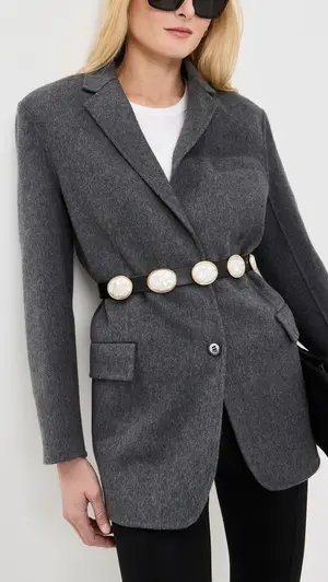 Lele Sadoughi Oval Pearl Station Belt