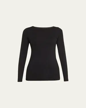 Majestic Filatures Soft Touch Long-sleeve Top - Black