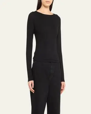 Majestic Filatures Soft Touch Long-sleeve Top - Black