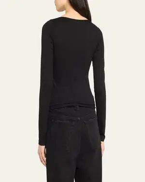 Majestic Filatures Soft Touch Long-sleeve Top - Black