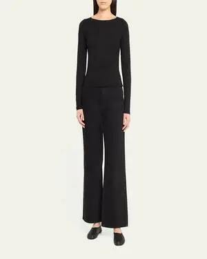 Majestic Filatures Soft Touch Long-sleeve Top - Black