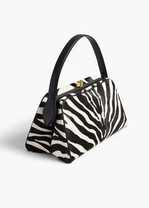 Khaite Cate Top Handle Bag Black / White