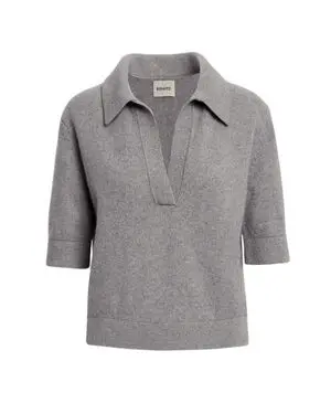 Khaite Shrunken Jo Cashmere Sweater - Warm Grey