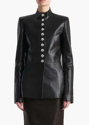 Khaite Samuel Leather Jacket - Black