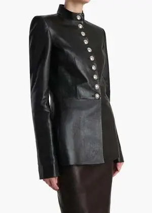 Khaite Samuel Leather Jacket - Black