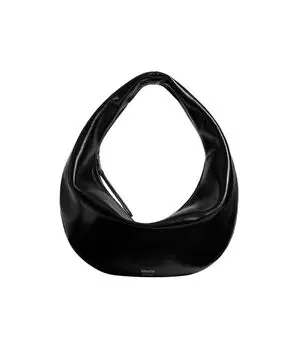 Khaite Medium Olivia Hobo Oxblood Crackle Patent Leather Black