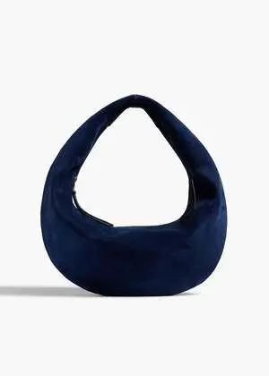 Khaite Medium Olivia Hobo Oxblood Crackle Patent Leather Midnight Navy