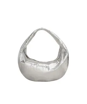 Khaite Medium Olivia Hobo Oxblood Crackle Patent Leather Silver
