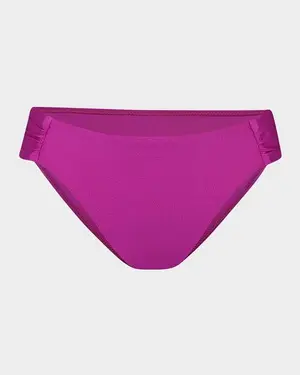SUNSHINE 79 Gypset Shirred-side Bikini Bottoms Bright Violet