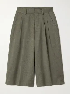 FORTELA Pleated Wool-blend Shorts