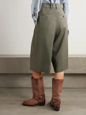 FORTELA Pleated Wool-blend Shorts