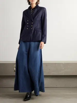 FORTELA Double-breasted Wool-felt Blazer