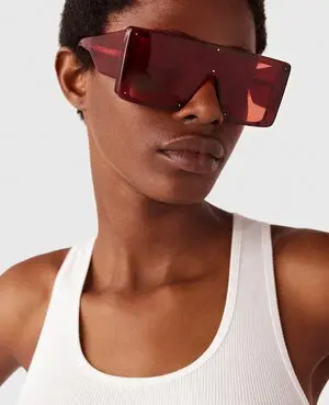 Stella McCartney Stella McCartney Translucent Square Sunglasses Translucent Bordeaux Red Monochrome