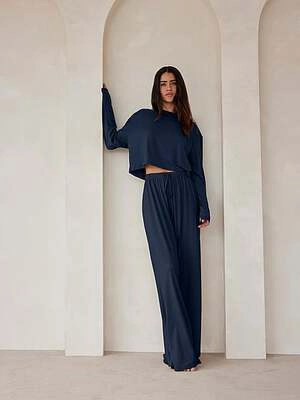 Victoria's Secret Bumpsuit Cloud Long Sleeve Crop T-shirt