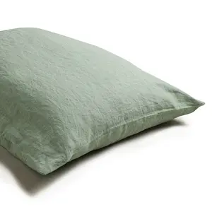 PIGLET IN BED Linen Blend Pillowcase Pair - Sage Green