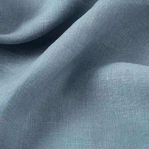 PIGLET IN BED Linen Blend Fitted Sheet - Dusk Blue