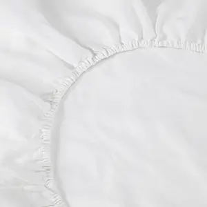 PIGLET IN BED Linen Blend Fitted Sheet - White