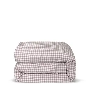 PIGLET IN BED Gingham Linen Blend Duvet Cover - Elderberry Gingham