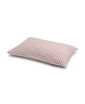 PIGLET IN BED Gingham Linen Blend Pillowcase Pair - Elderberry Gingham