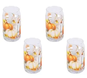 TEMP-TATIONS Thanks & Giving Set Of 16-oz Can-style Glass - One-color