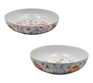 TEMP-TATIONS Thanks & Giving 3-qt & 4qt Shallow Bowl Set - One-color