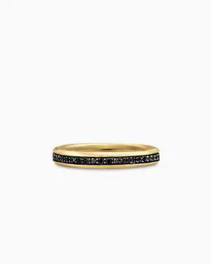David Yurman Beveled Band Ring In 18k Yellow Gold With Diamonds - Black Diamond