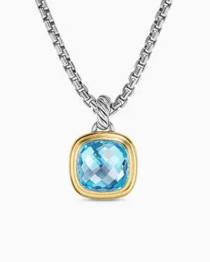 David Yurman Albion® Pendant In Sterling Silver With 18k Yellow Gold And - Blue Topaz