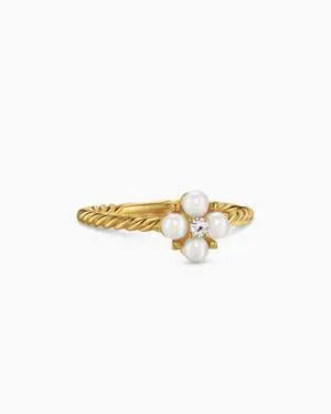 David Yurman Petite Modern Renaissance Pearl And Diamond Ring - Akoya White Pearl