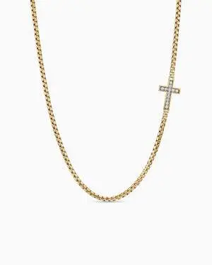David Yurman 18k Yellow Gold Cross Station Necklace - Diamond