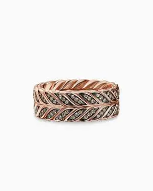 David Yurman Chevron Pavé Band Ring With Cognac Diamonds - Cognac Diamond