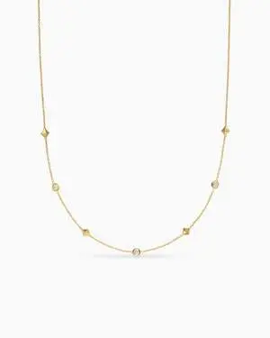David Yurman 18k Yellow Gold Pyramid Station Necklace - Diamond