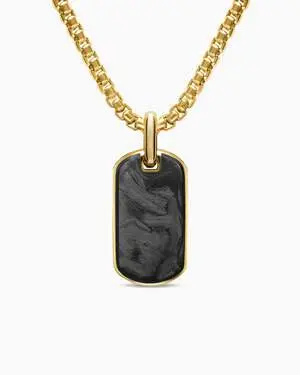David Yurman Streamline® Tag In 18k Yellow Gold With - Forged Carbon