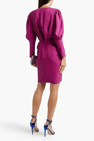 IRO PARIS Kalea Wrap-effect Pleated Crepe Mini Dress - Fuchsia